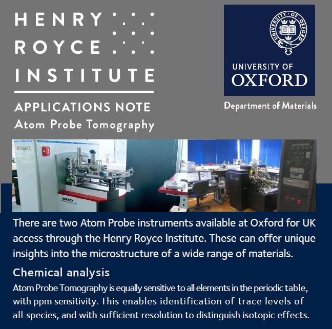 Atom Probe Tomography Applications note | Henry Royce Institute at The ...